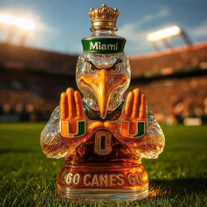 Miami Hurricanes Go Canes Go Whiskey Bottle - The One-And-Only Sebasti ...